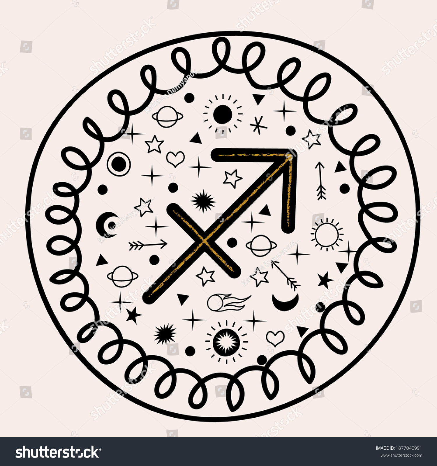 Sagittarius Zodiac Sign Vector Emblems Royalty Free Stock Vector