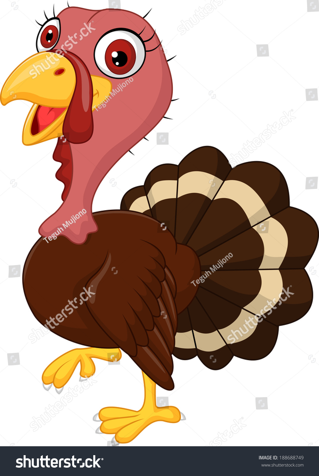 Cute cartoon turkey - Royalty Free Stock Photo 188688749 - Avopix.com