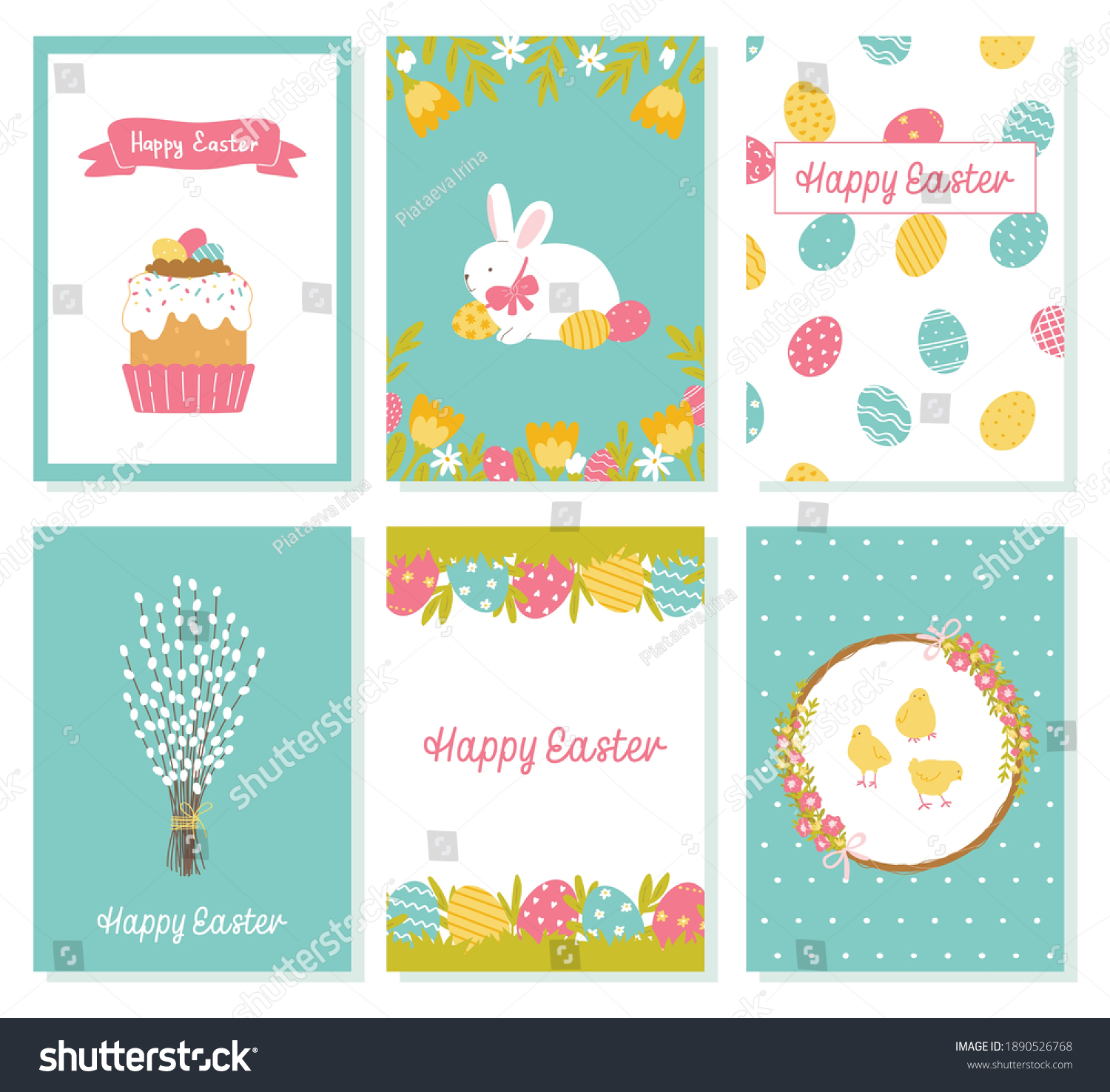 Set of Easter and Spring greeting cards and - Royalty Free Stock Vector ...