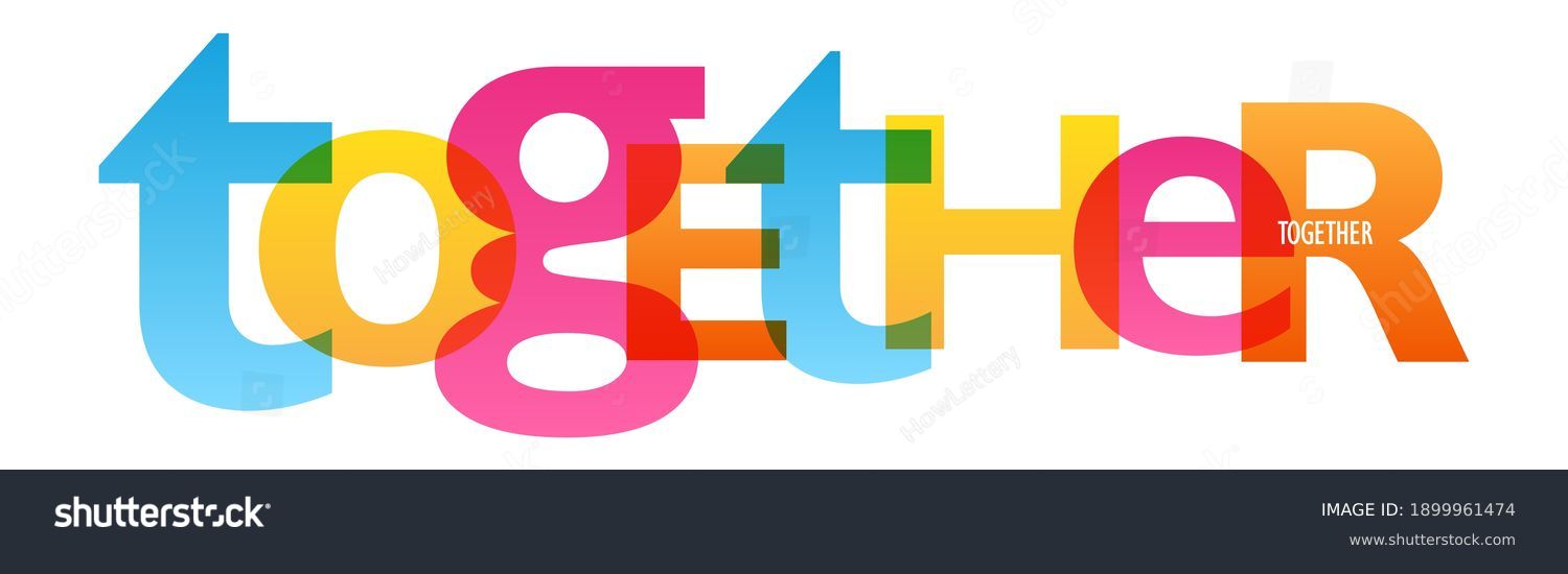 TOGETHER colorful vector typography banner - Royalty Free Stock Vector ...