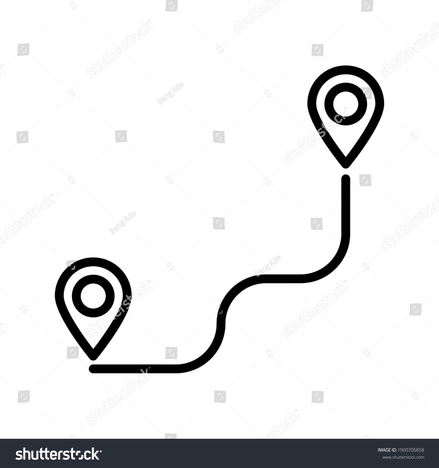 Distance icon. Thin linear distance outline icon - Royalty Free Stock ...