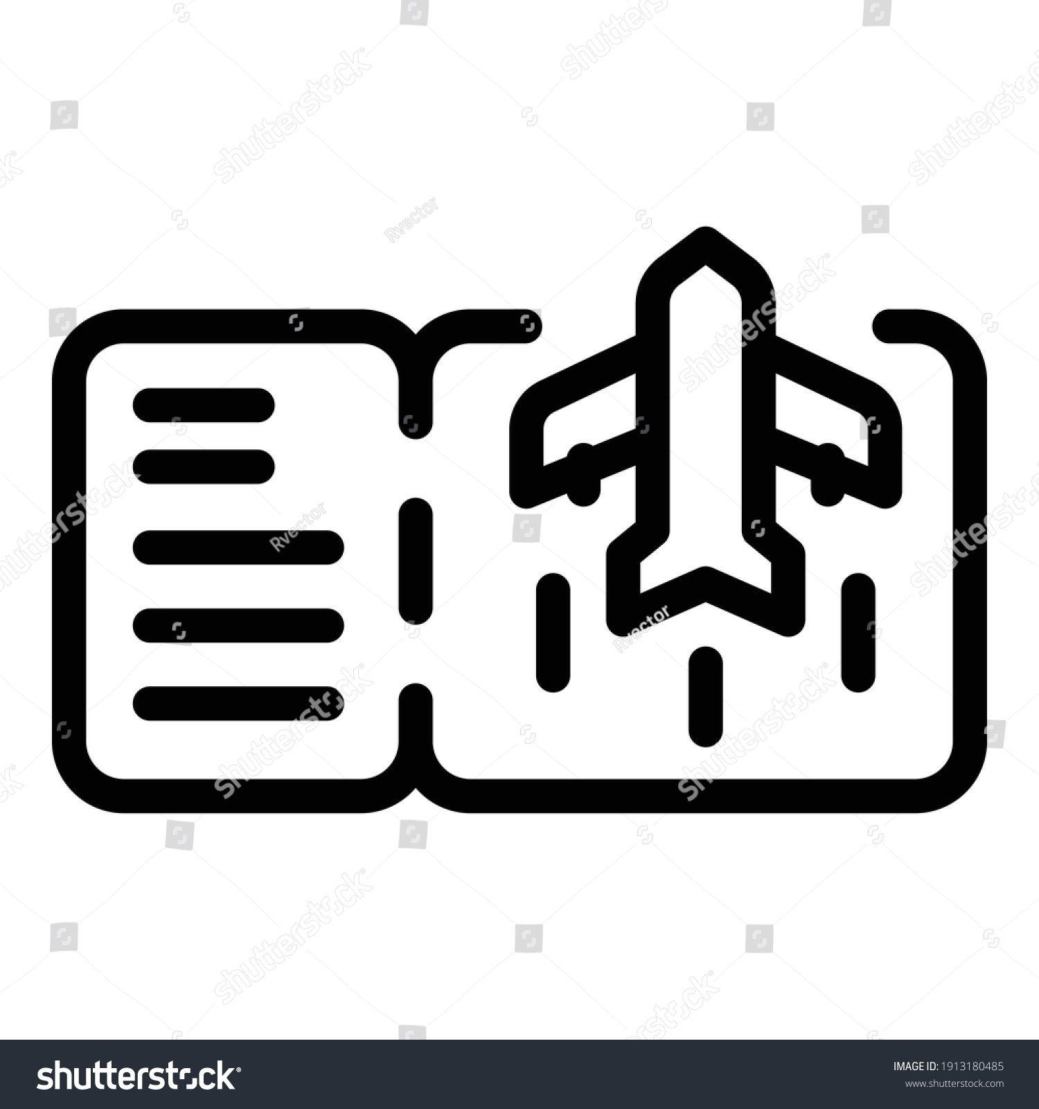 Boarding Pass Ticket Icon Outline Boarding Pass Royalty Free Stock