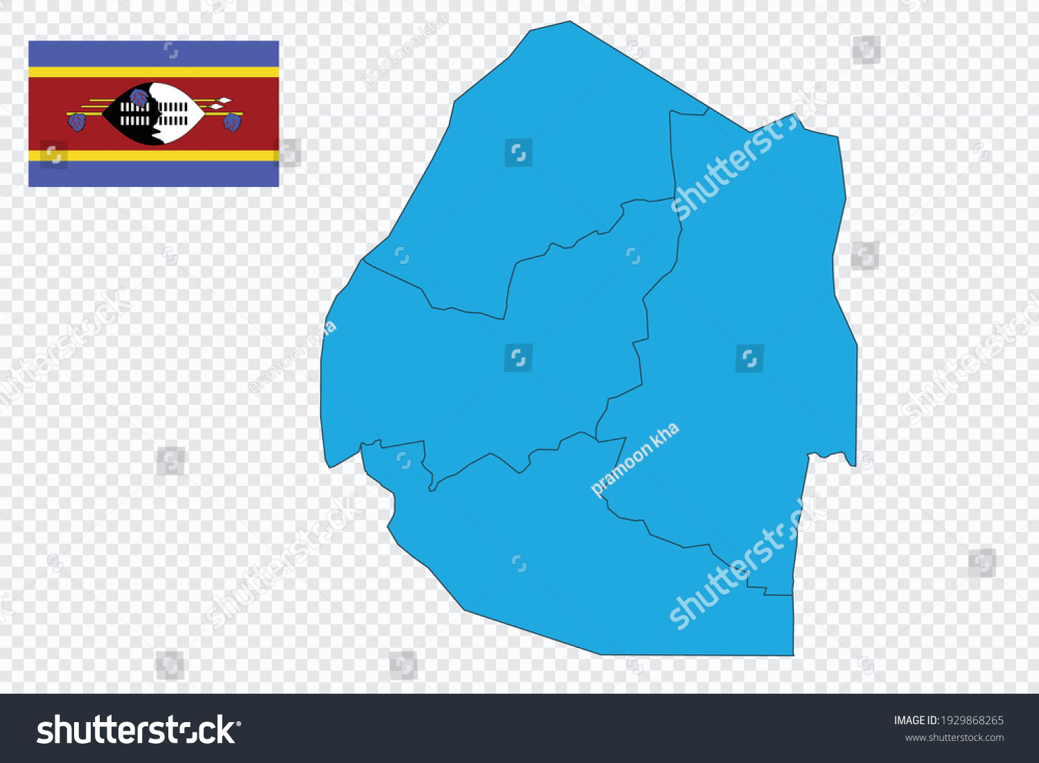 Map and flag of Swaziland - Royalty Free Stock Vector 1929868265 ...