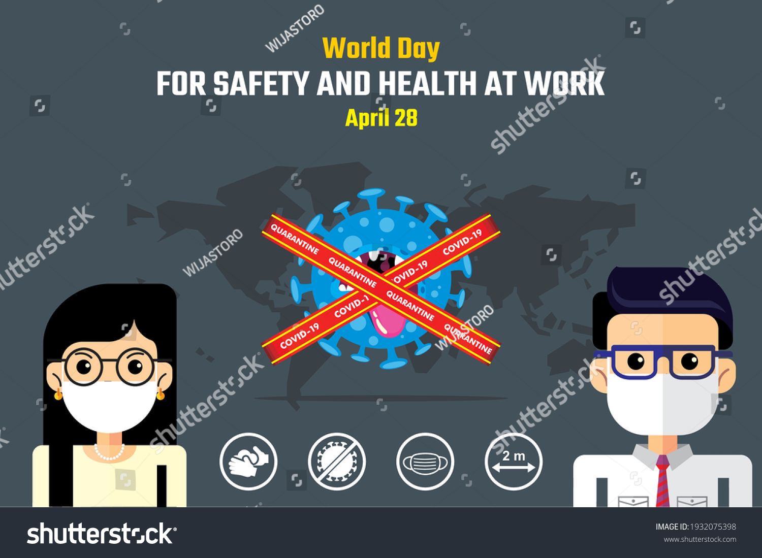 World Day For Safety And Health At Work Banner Royalty Free Stock