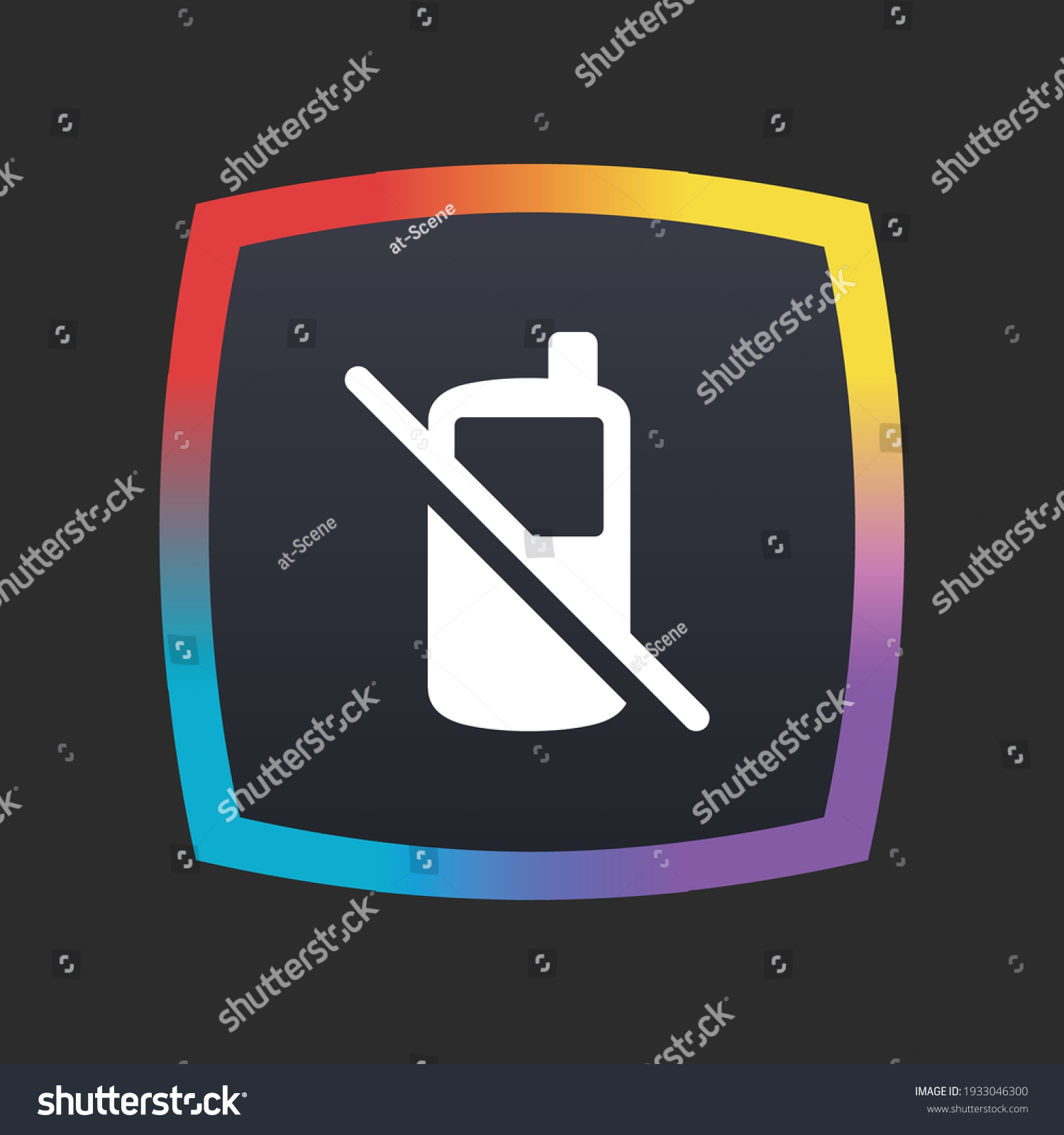 No Mobile - App Icon Button - Royalty Free Stock Vector 1933046300 ...