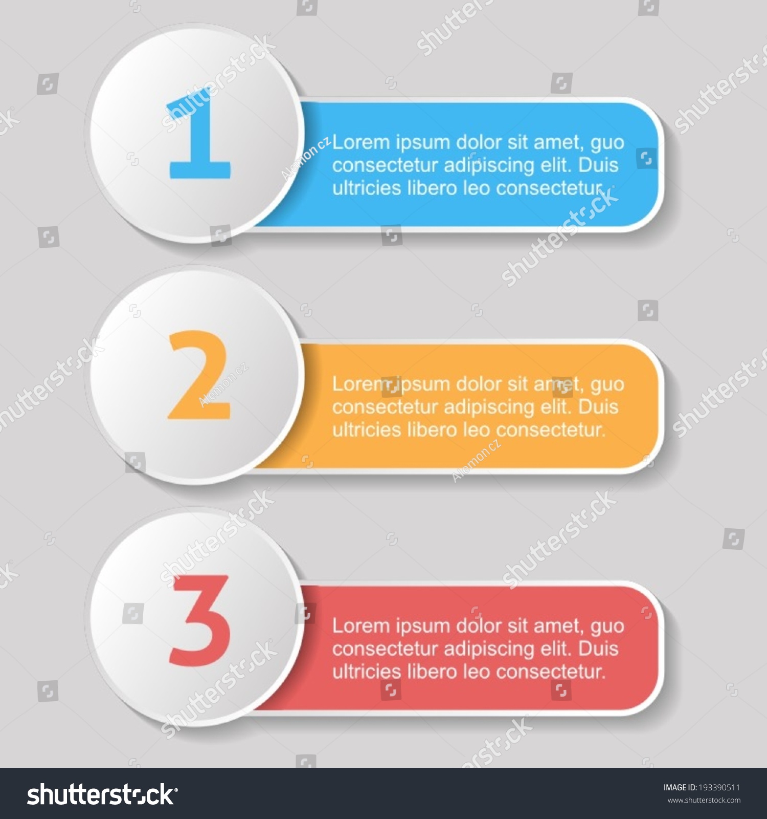 Vector colorful one two three steps progress - Royalty Free Stock ...