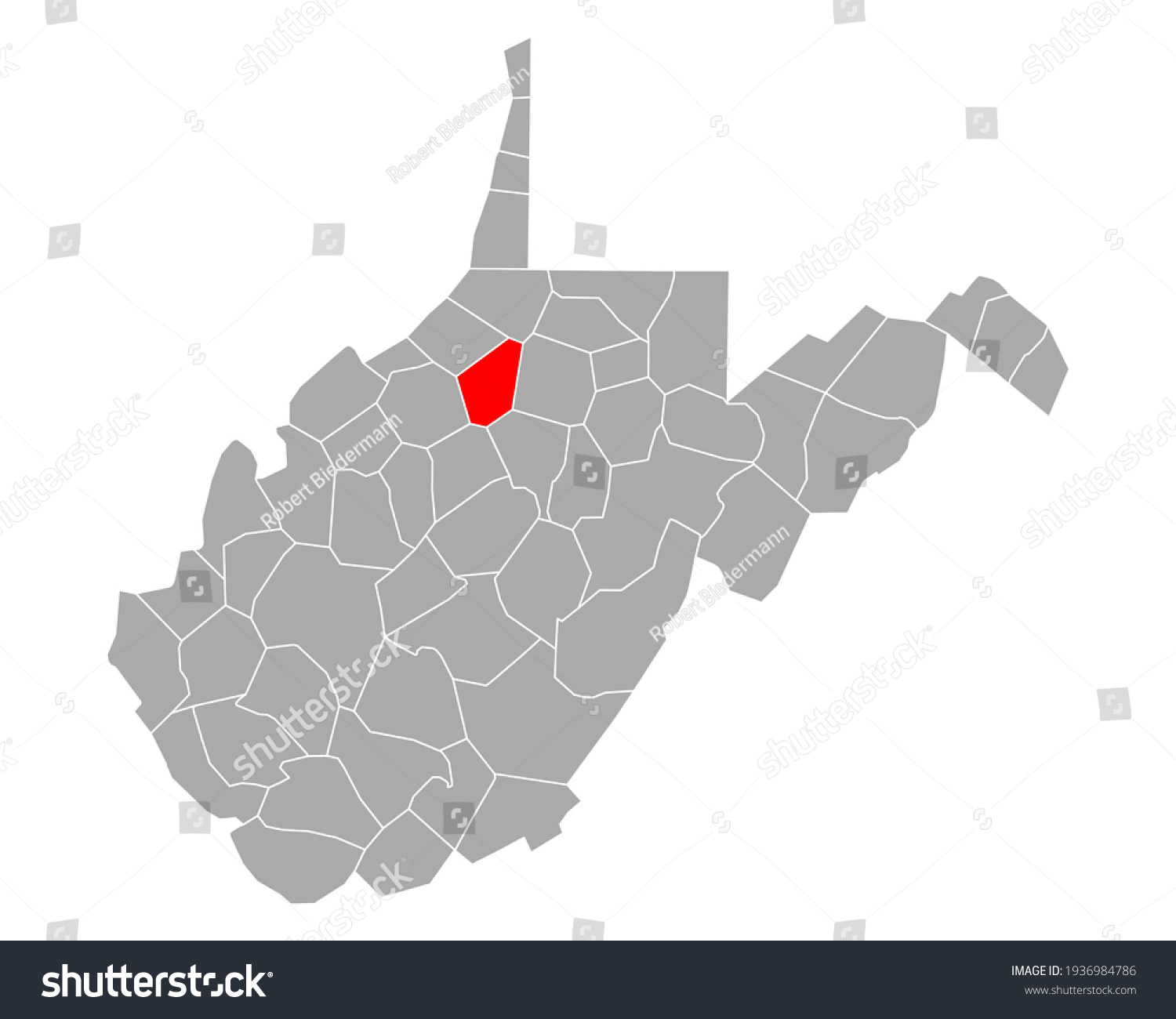 Map of Doddridge in West Virginia on white - Royalty Free Stock Vector ...
