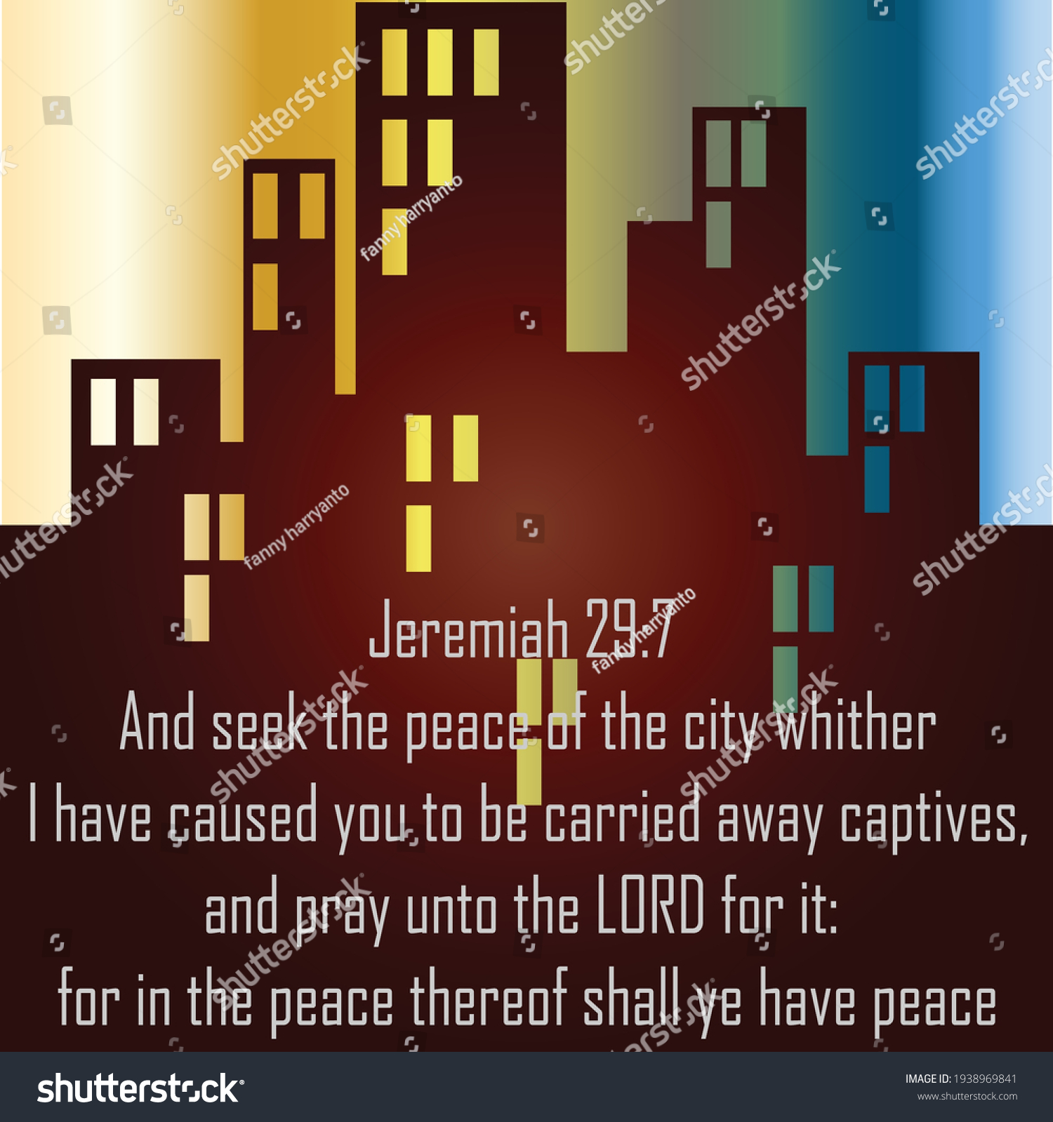 Bible verse. Jeremiah 29:7 And seek the peace of - Royalty Free Stock ...