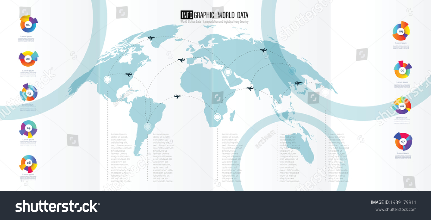 world map and static data chart use for - Royalty Free Stock Vector ...