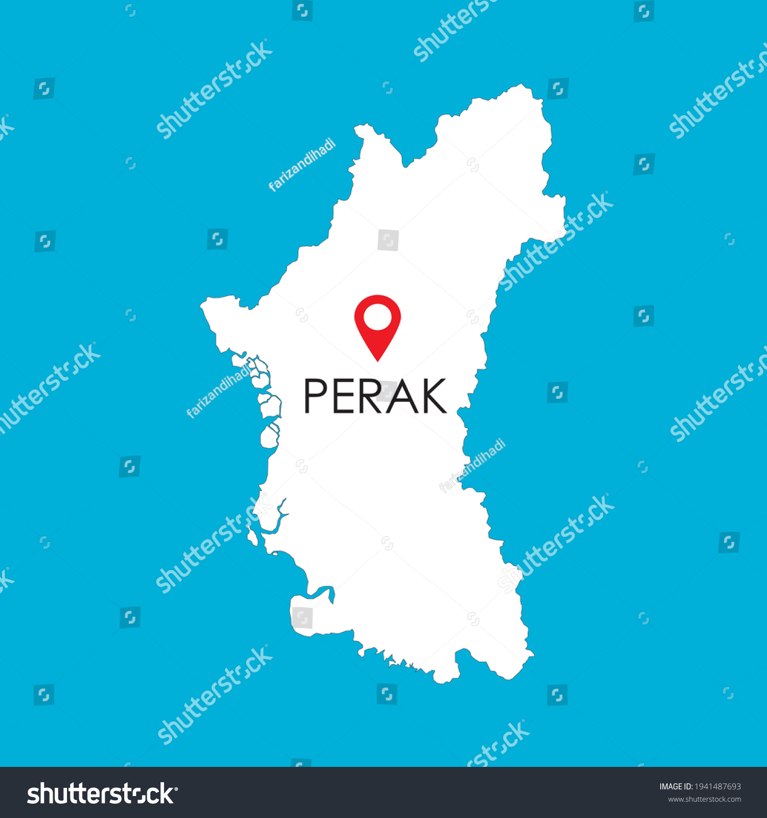 Map of Perak in Malaysia - Royalty Free Stock Vector 1941487693 ...