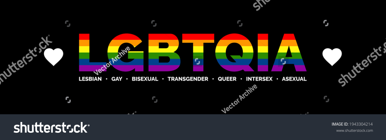 Lgbtqia Text Banner Lgbtqia Typography With Royalty Free Stock