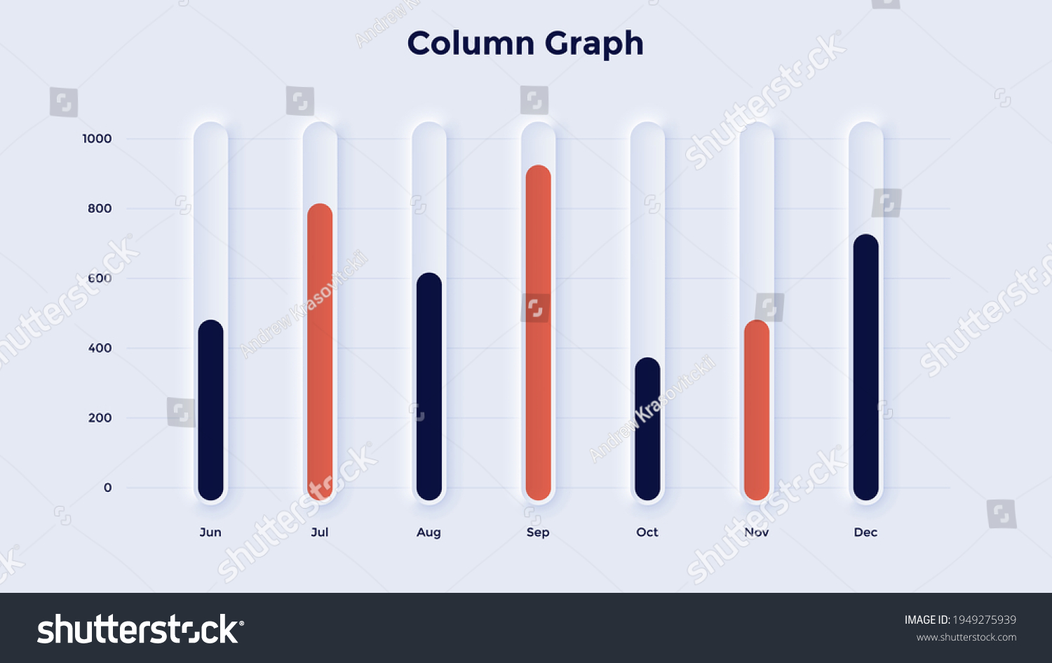 Comparison diagram with columns and month - Royalty Free Stock Vector ...