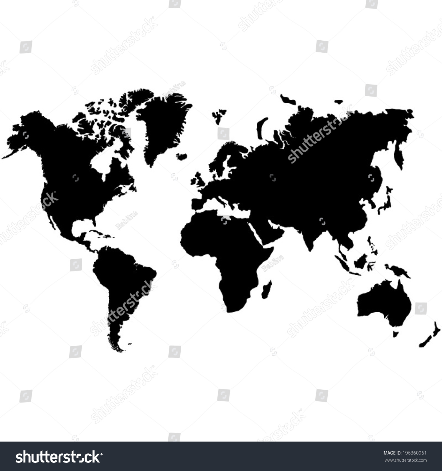 World Map Vector Illustration Royalty Free Stock Vector 196360961
