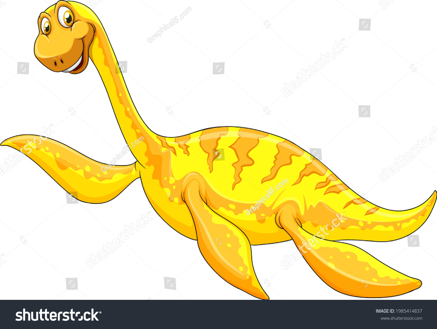 A pliosaurus dinosaur cartoon character - Royalty Free Stock Vector ...