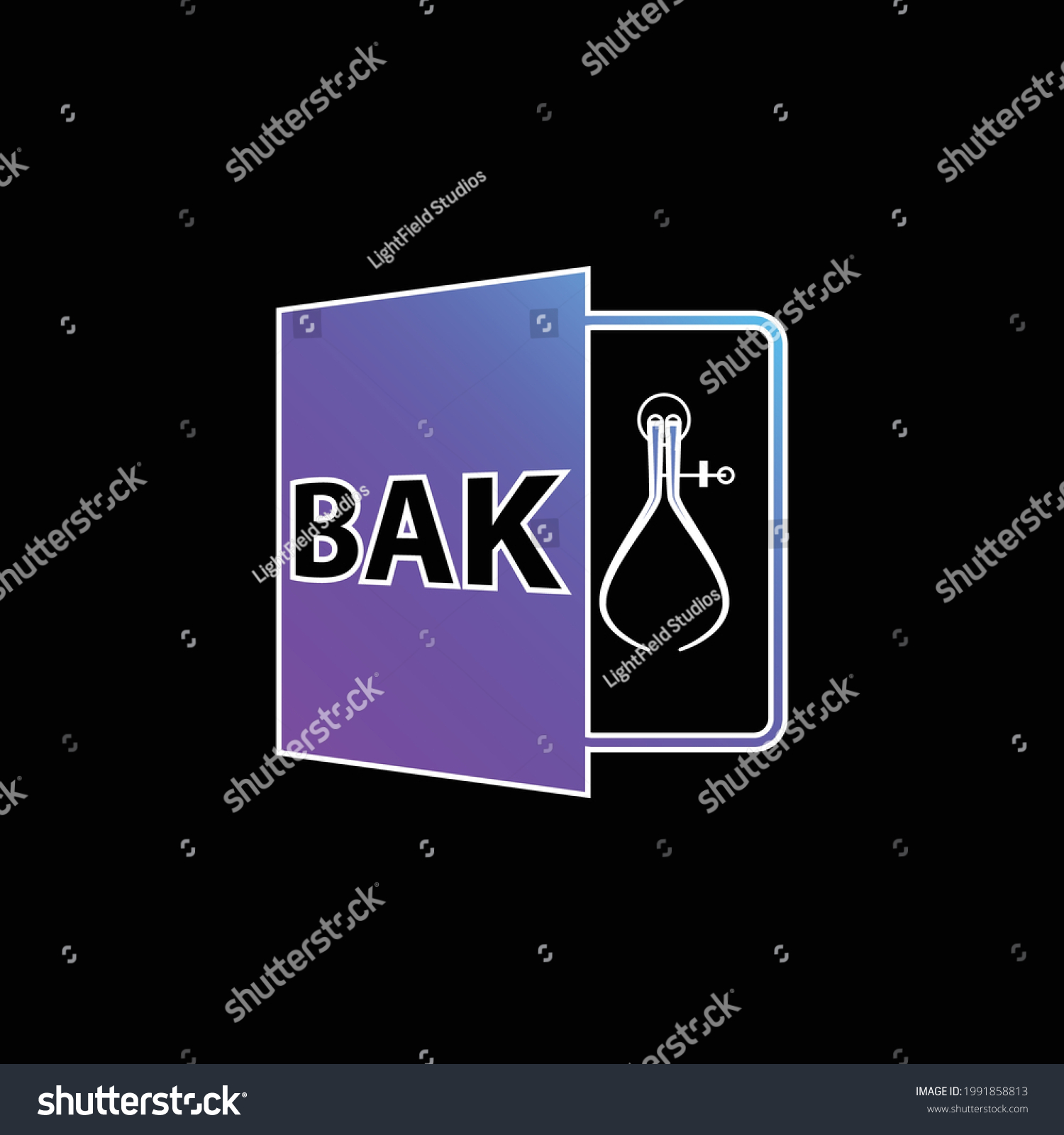 Bak File Format Symbol blue gradient vector icon - Royalty Free Stock ...
