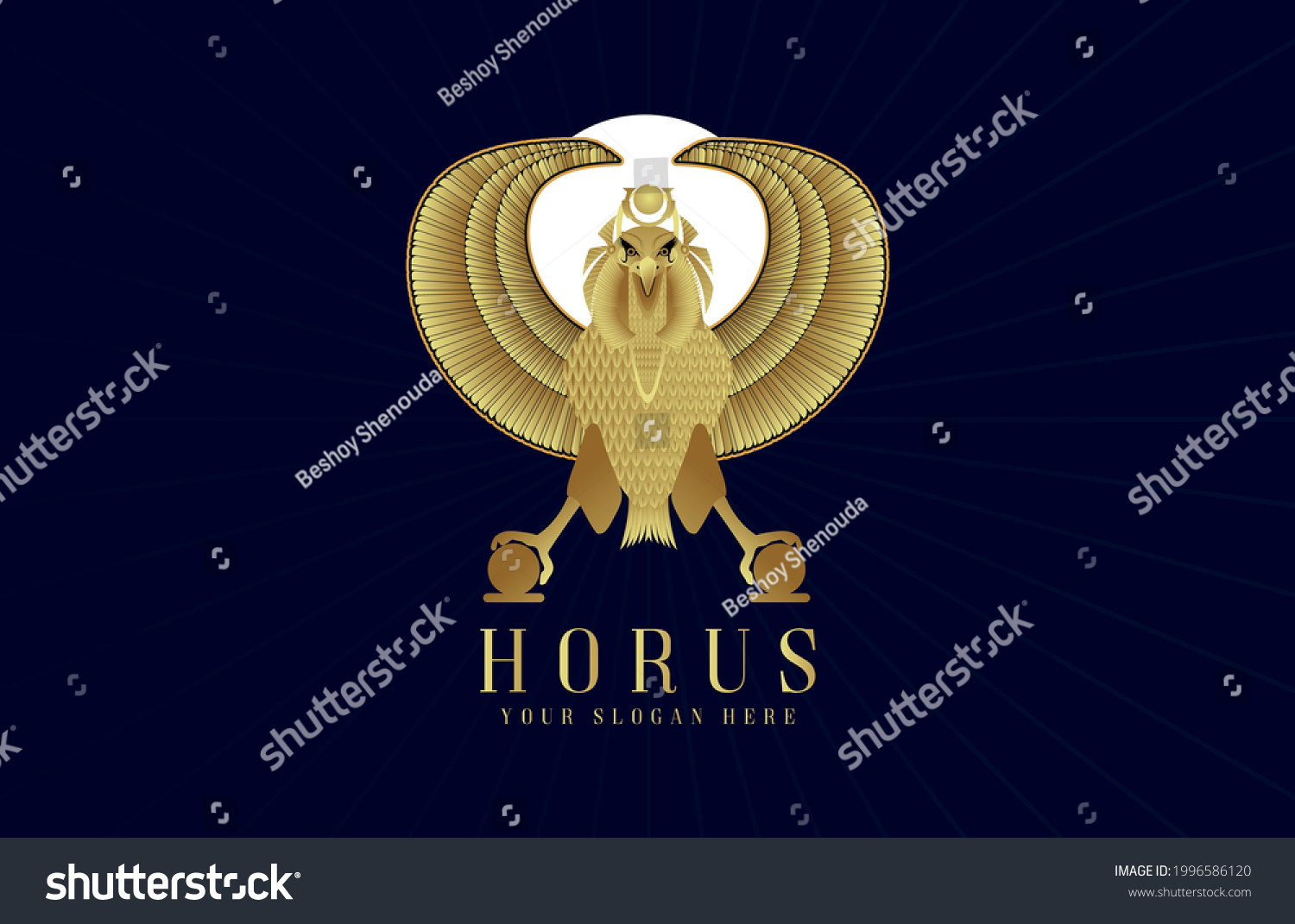 Pharaoh Egyptian Eagle Horus wings - Royalty Free Stock Vector ...