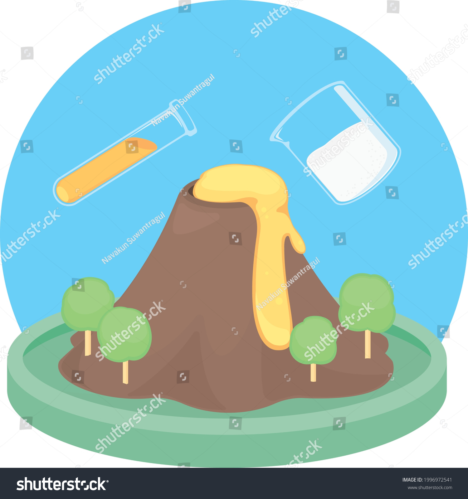 Chemical Volcano Eruption Science Experiment - Royalty Free Stock ...