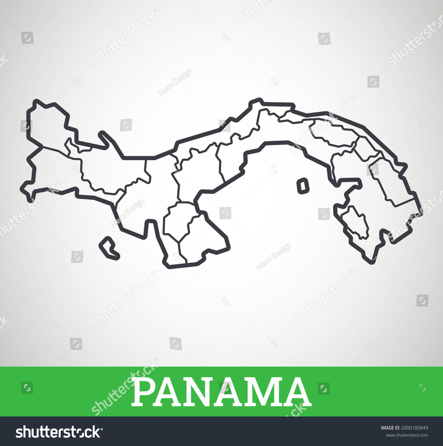 Simple outline map of Panama. Vector graphic - Royalty Free Stock ...