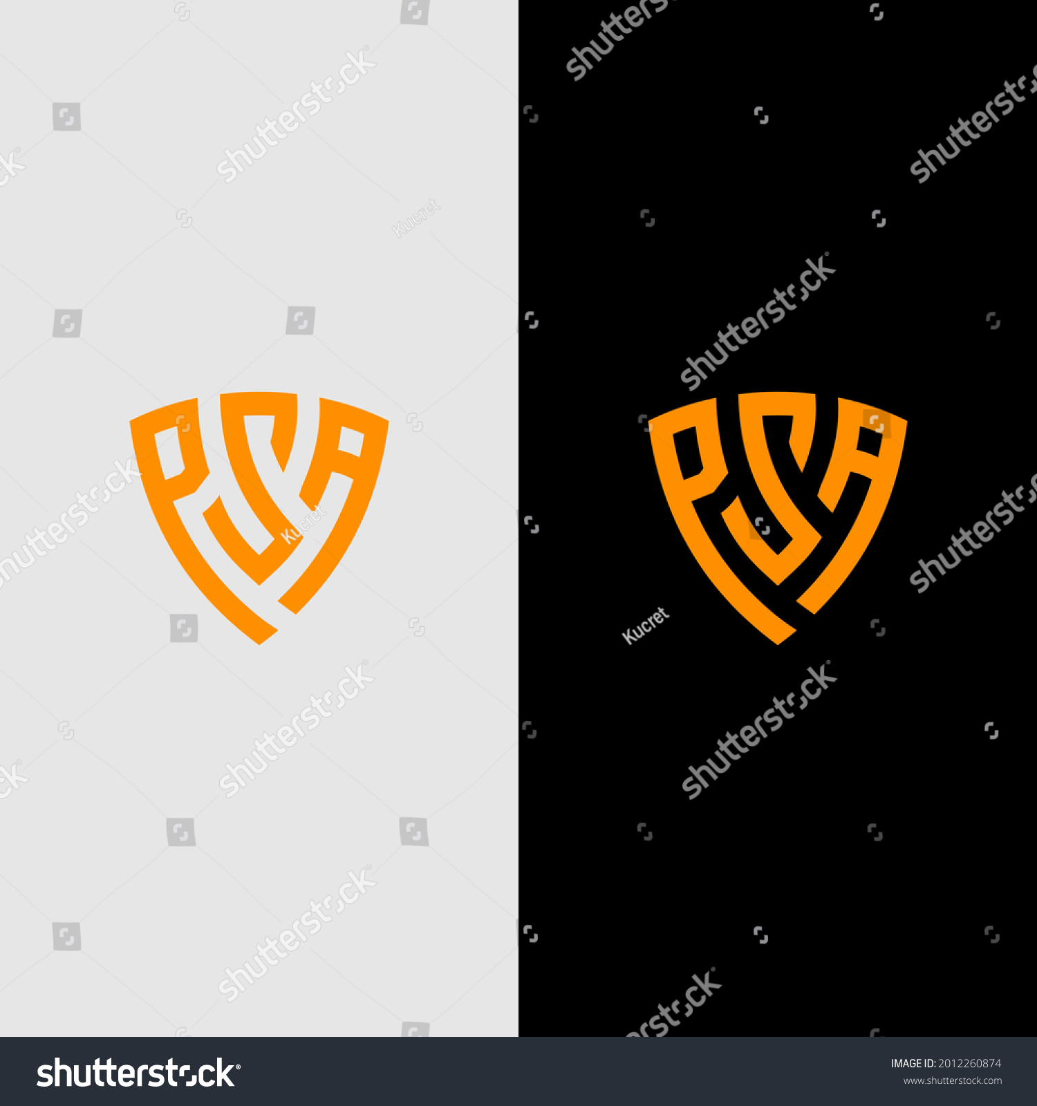 letter PSA shield logo design - Royalty Free Stock Vector 2012260874 ...