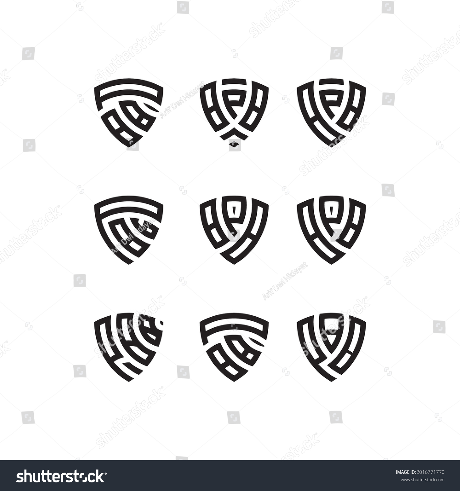 Letter Pbb Logo Design With Combination Shield Royalty Free Stock Vector 2016771770