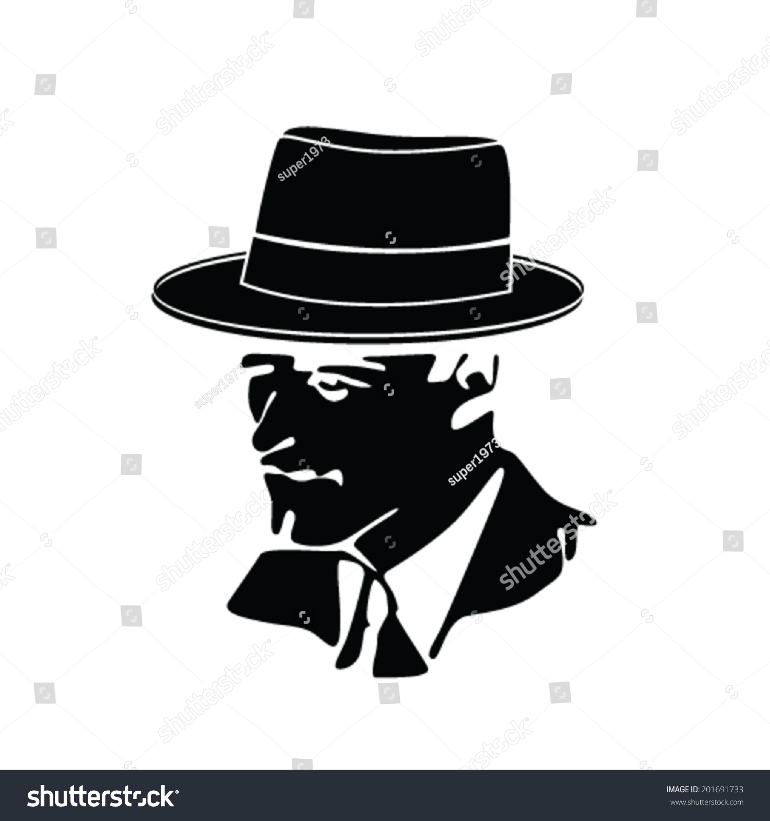 man with hat vector illustration - Royalty Free Stock Vector 201691733 ...