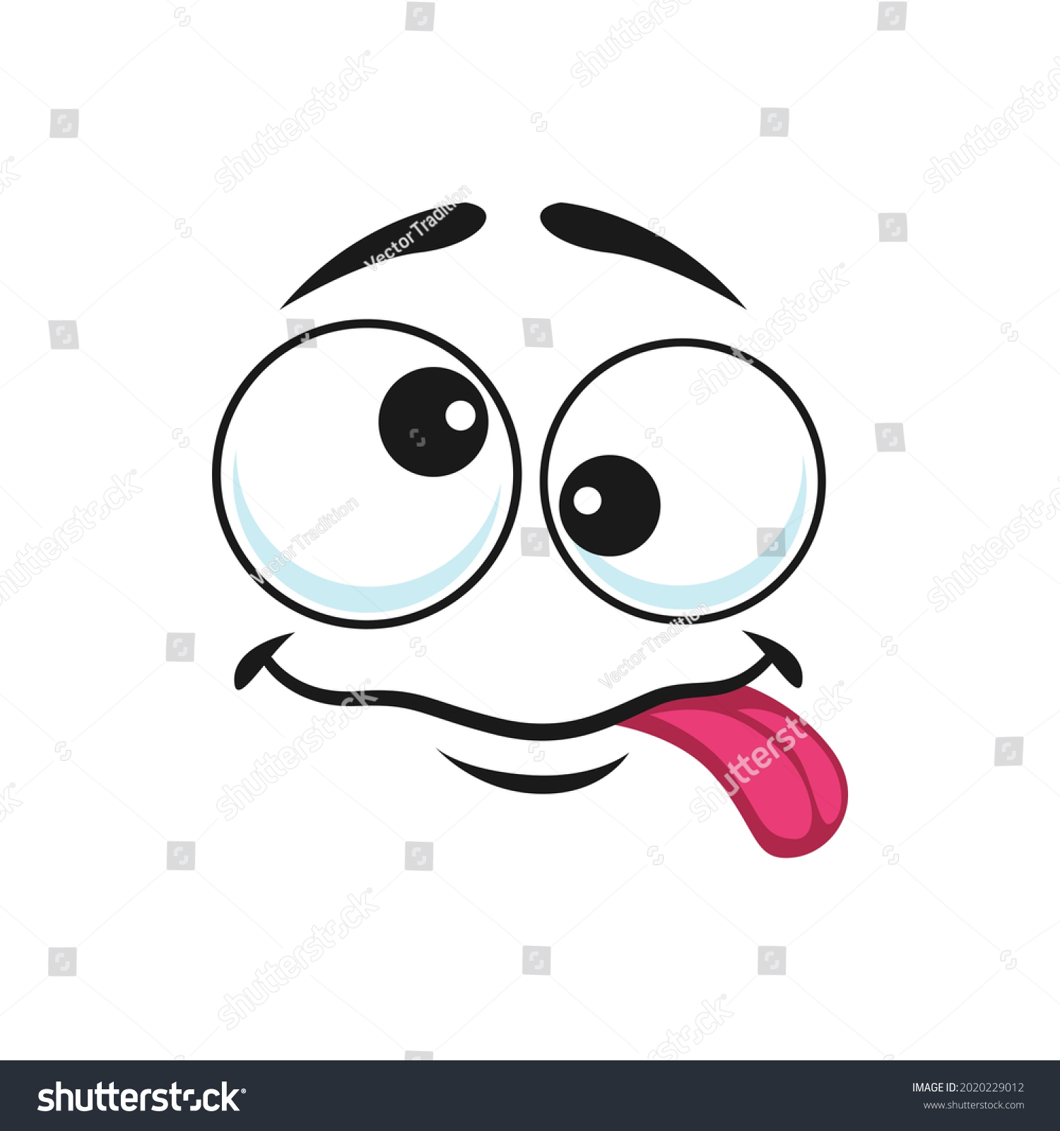 Strange Stupid Emoticon Showing Tongue Isolated Royalty Free Stock