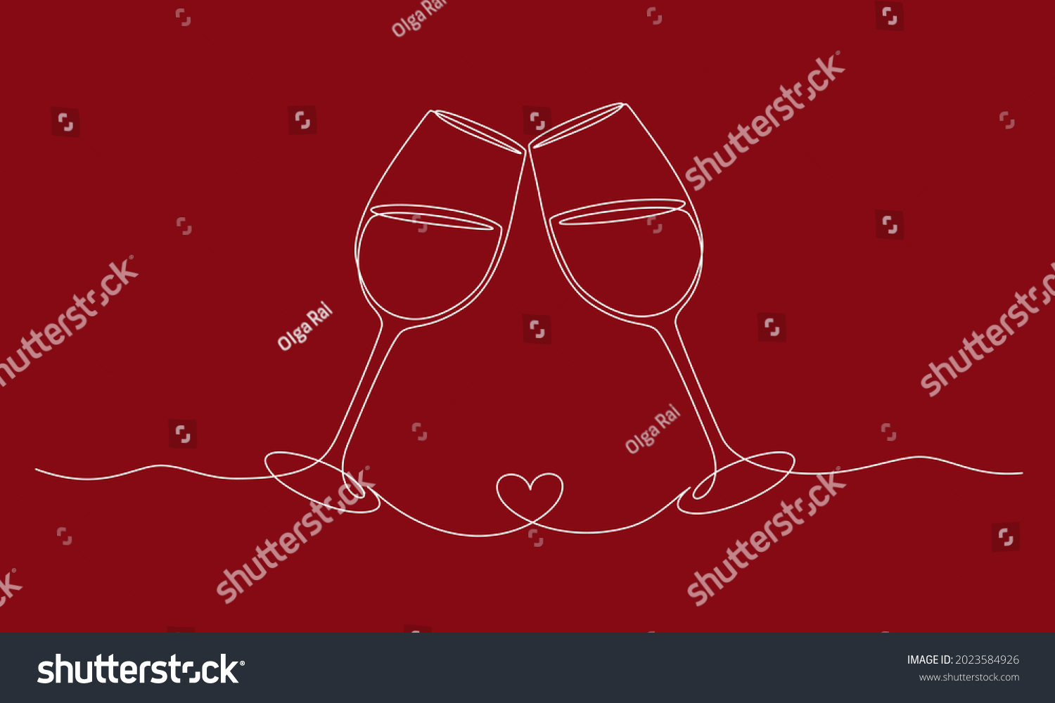 Continuous One Line Drawing Of Cheers Two Royalty Free Stock Vector