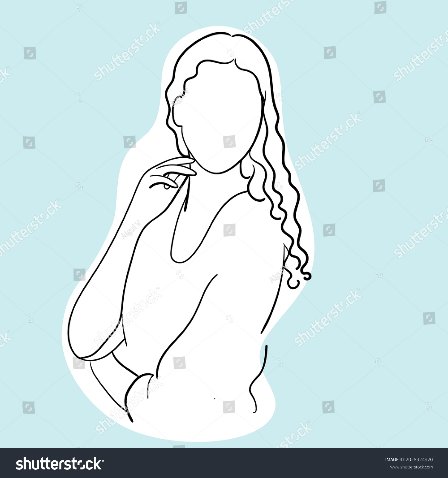 Abstract Minimalistic Female Figure Vector Royalty Free Stock Vector