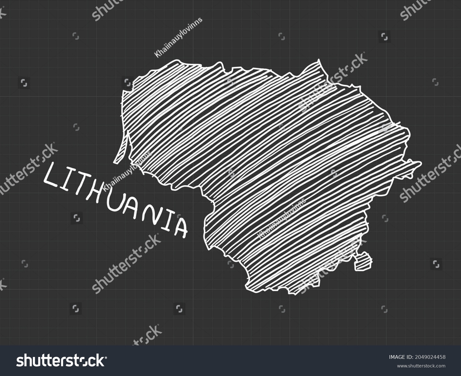 Lithuania map freehand sketch on black - Royalty Free Stock Vector ...