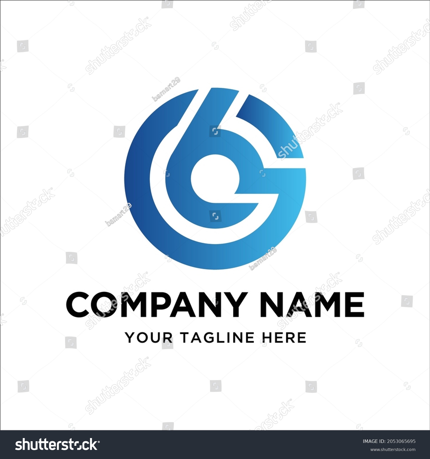 Logo G6 modern simple design - Royalty Free Stock Vector 2053065695 ...