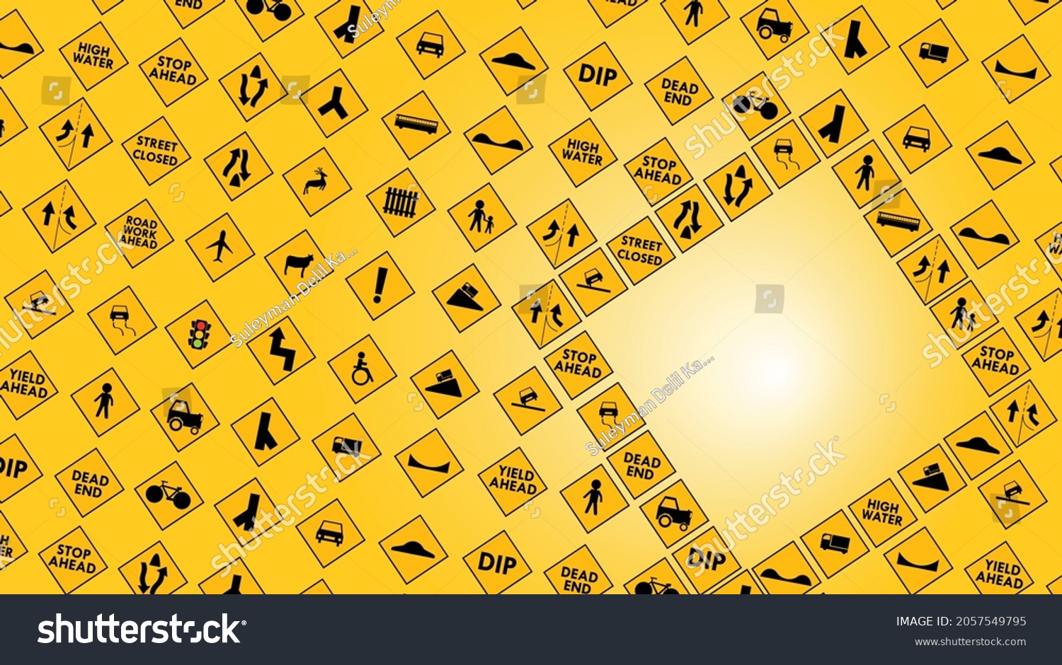 yellow traffic signs pattern background. - Royalty Free Stock Vector ...
