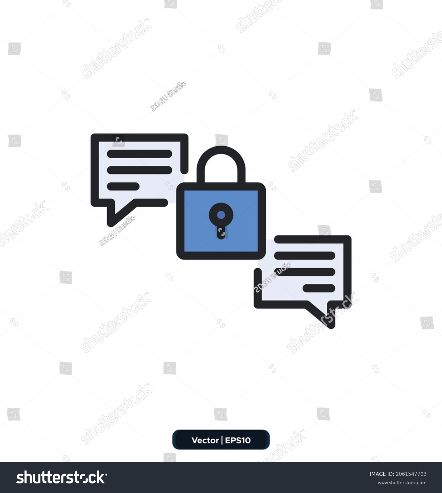 Encryption Chat icon. Protection and Security - Royalty Free Stock ...
