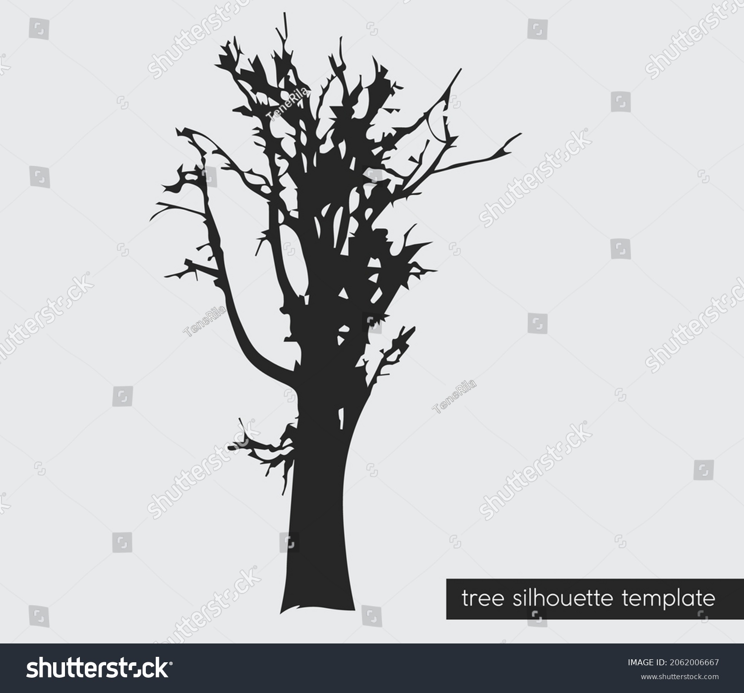 Ready-made tree silhouette template. eps10 - Royalty Free Stock Vector ...