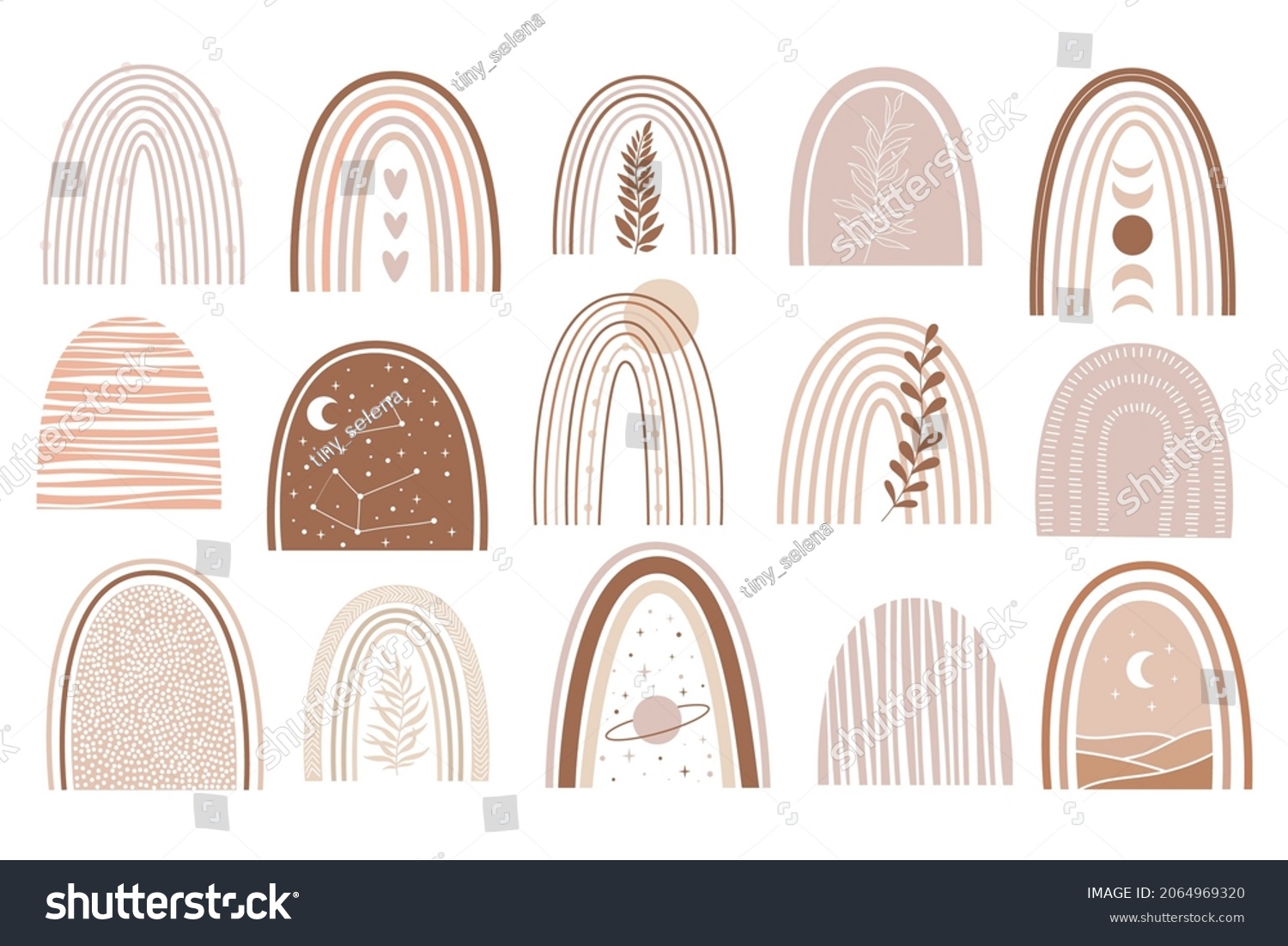 Vector hand drawn boho clipart for nursery - Royalty Free Stock Vector ...