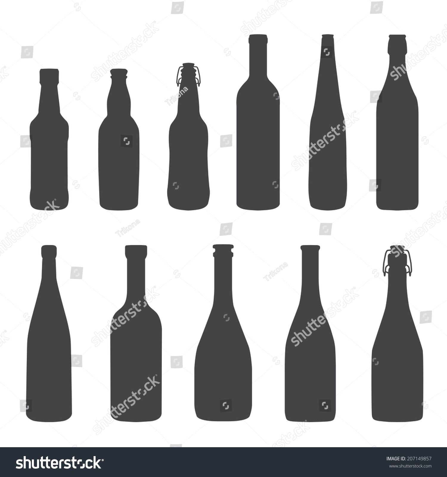 alcohol bottles monochrome silhouette set - Royalty Free Stock Vector ... alcohol bottles monochrome silhouette set - Royalty Free Stock Vector ...
