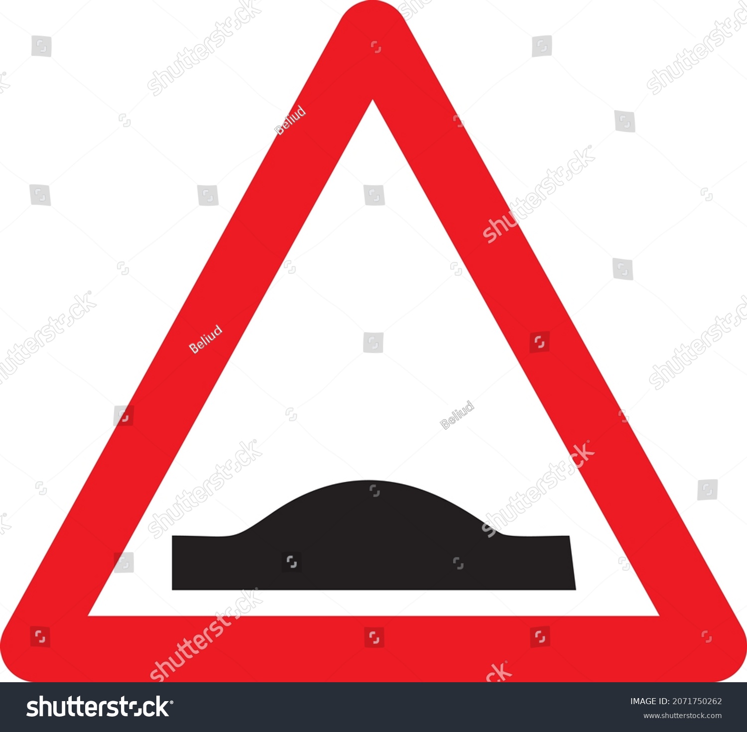Caution Bumps Ahead Speed Bump Royalty Free Stock Vector 2071750262