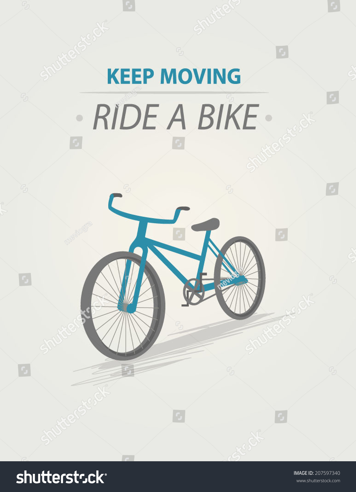Keep moving - ride a bike - Royalty Free Stock Vector 207597340 ...
