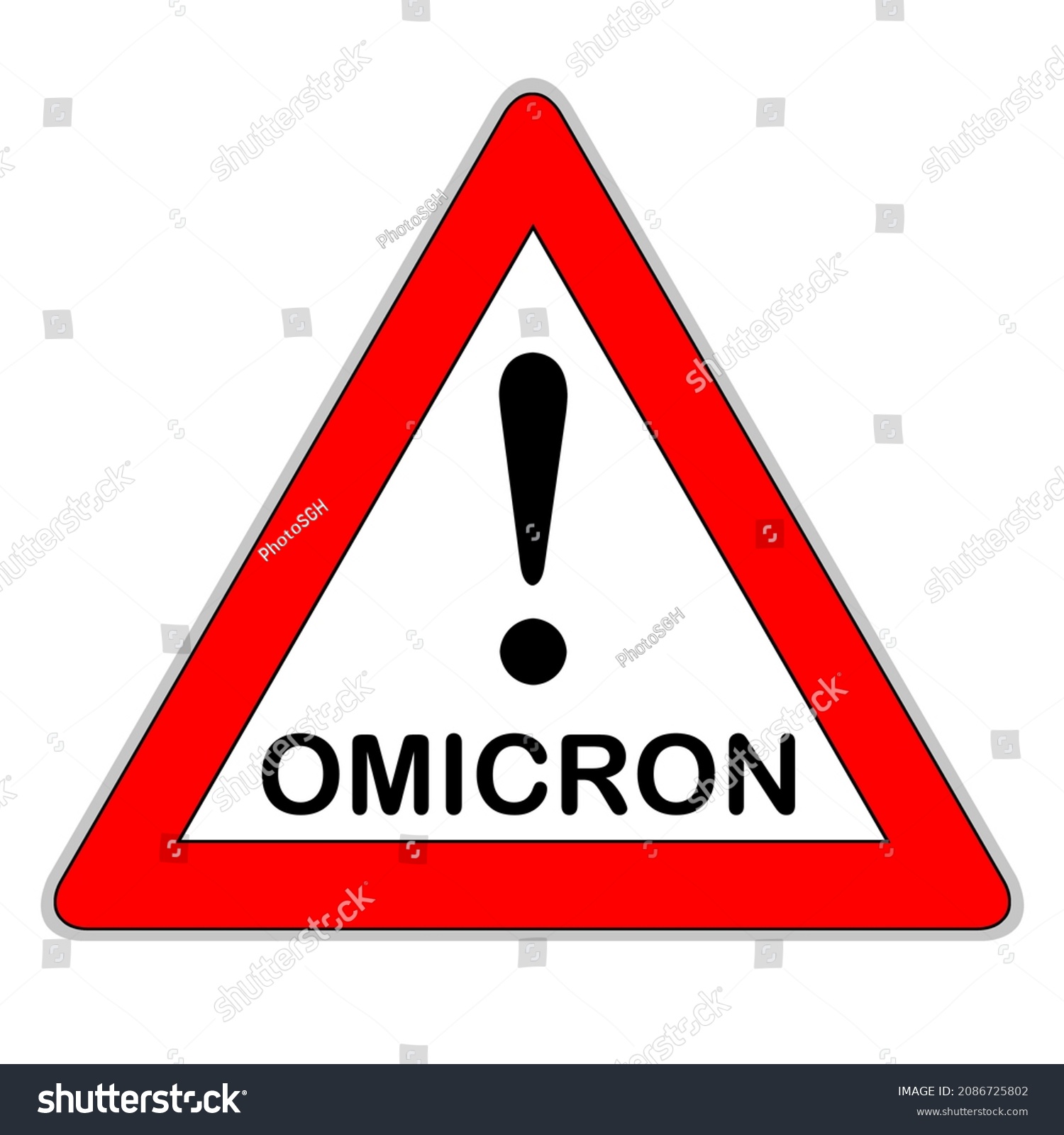 Warning traffic sign and Omicron isolated - Royalty Free Stock Photo ...