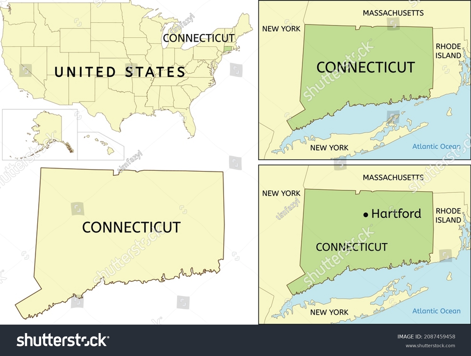 Connecticut location on map