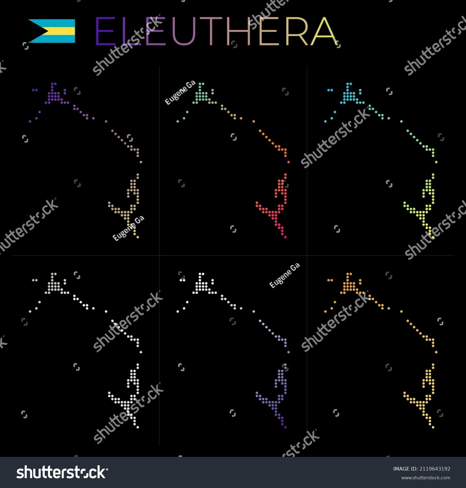 Eleuthera dotted map set. Map of Eleuthera in - Royalty Free Stock ...