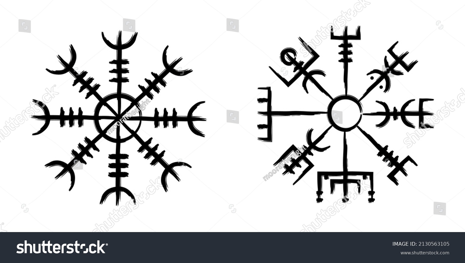 Two norse runic symbols called Aegishjalmur - Royalty Free Stock Vector ...