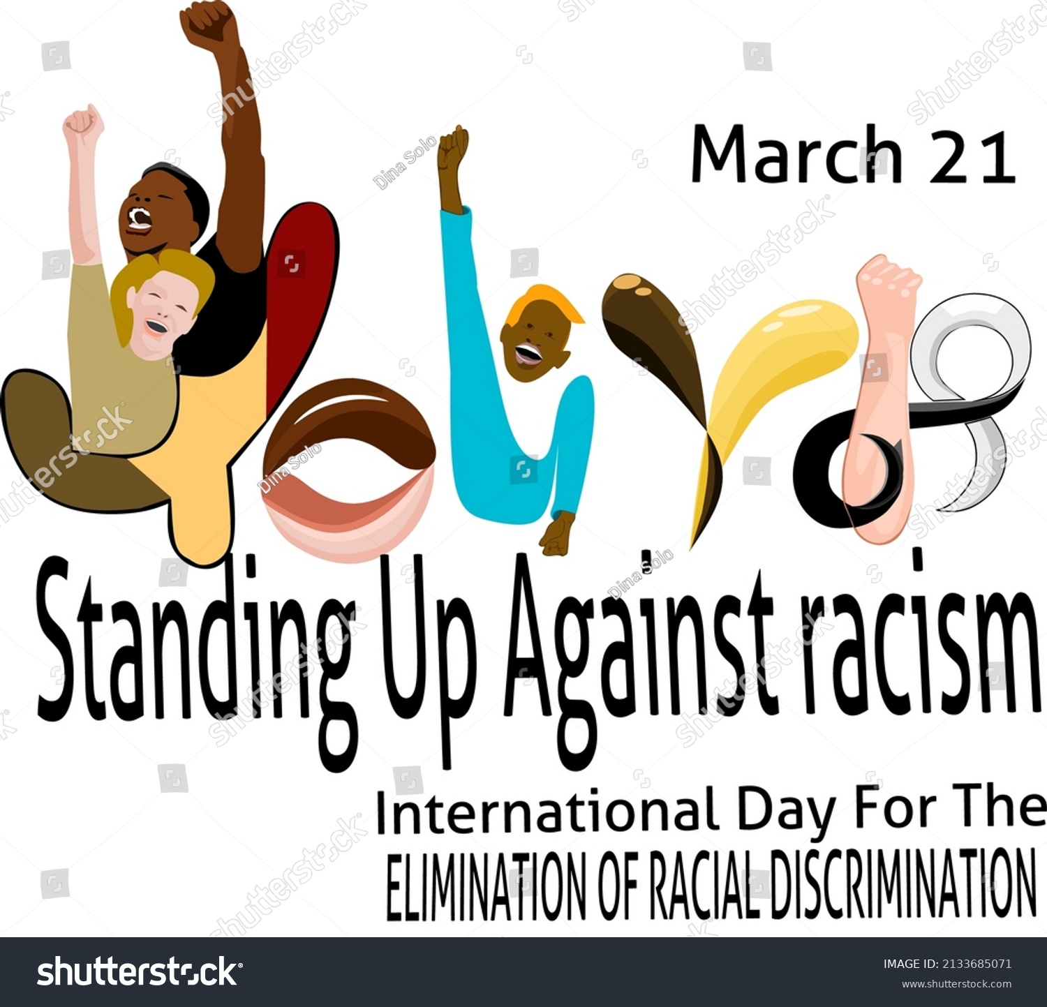 Youth standing up against racism logo design for - Royalty Free Stock ...