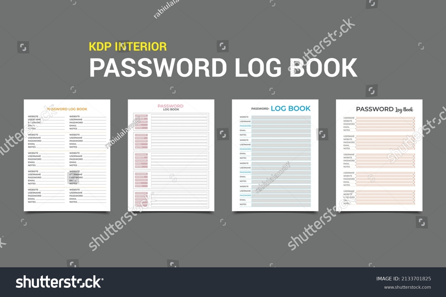 Password Log Book Template And Password Tracker Royalty Free Stock