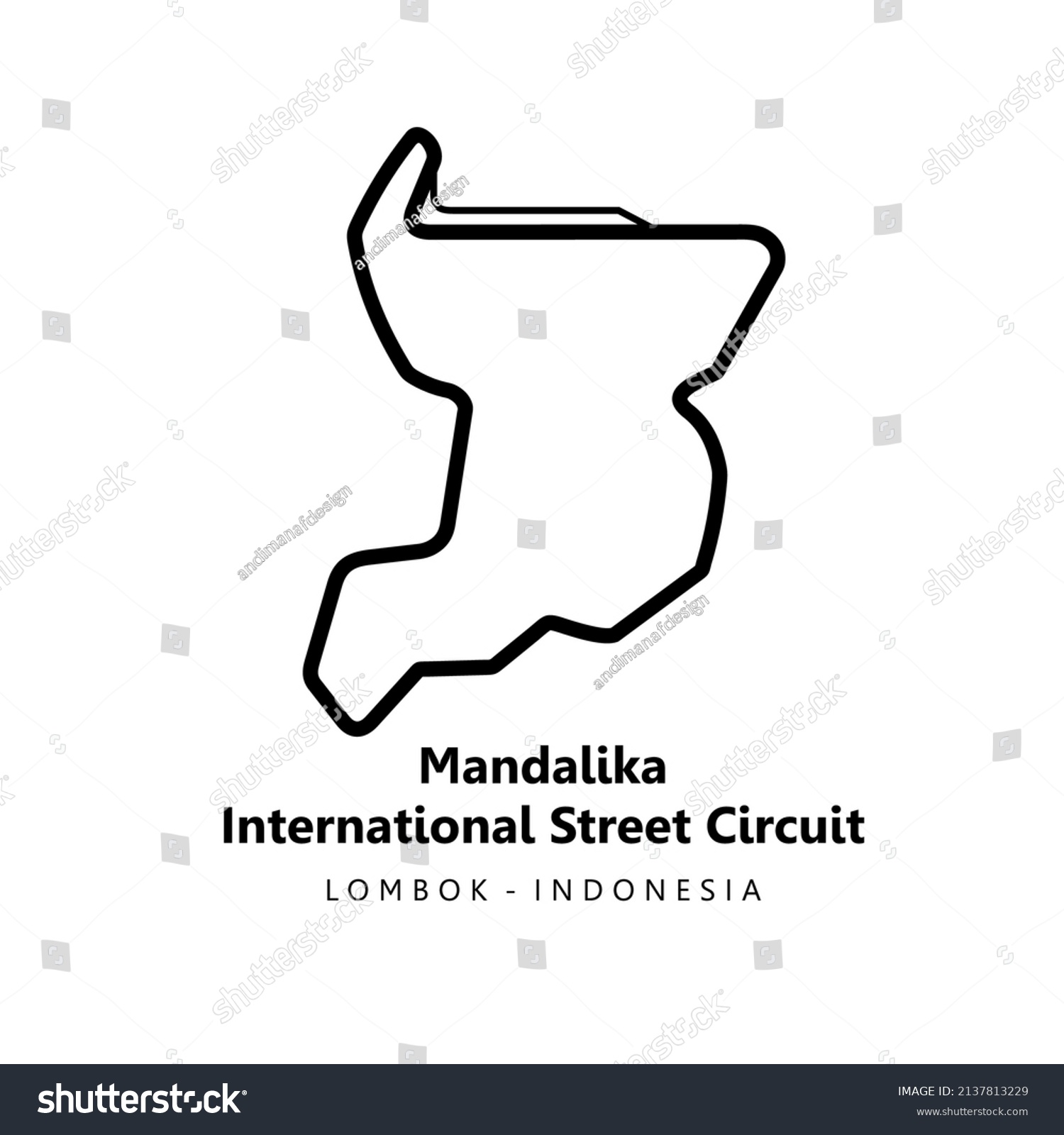 Mandalika International Street Circuit Vector - Royalty Free Stock ...