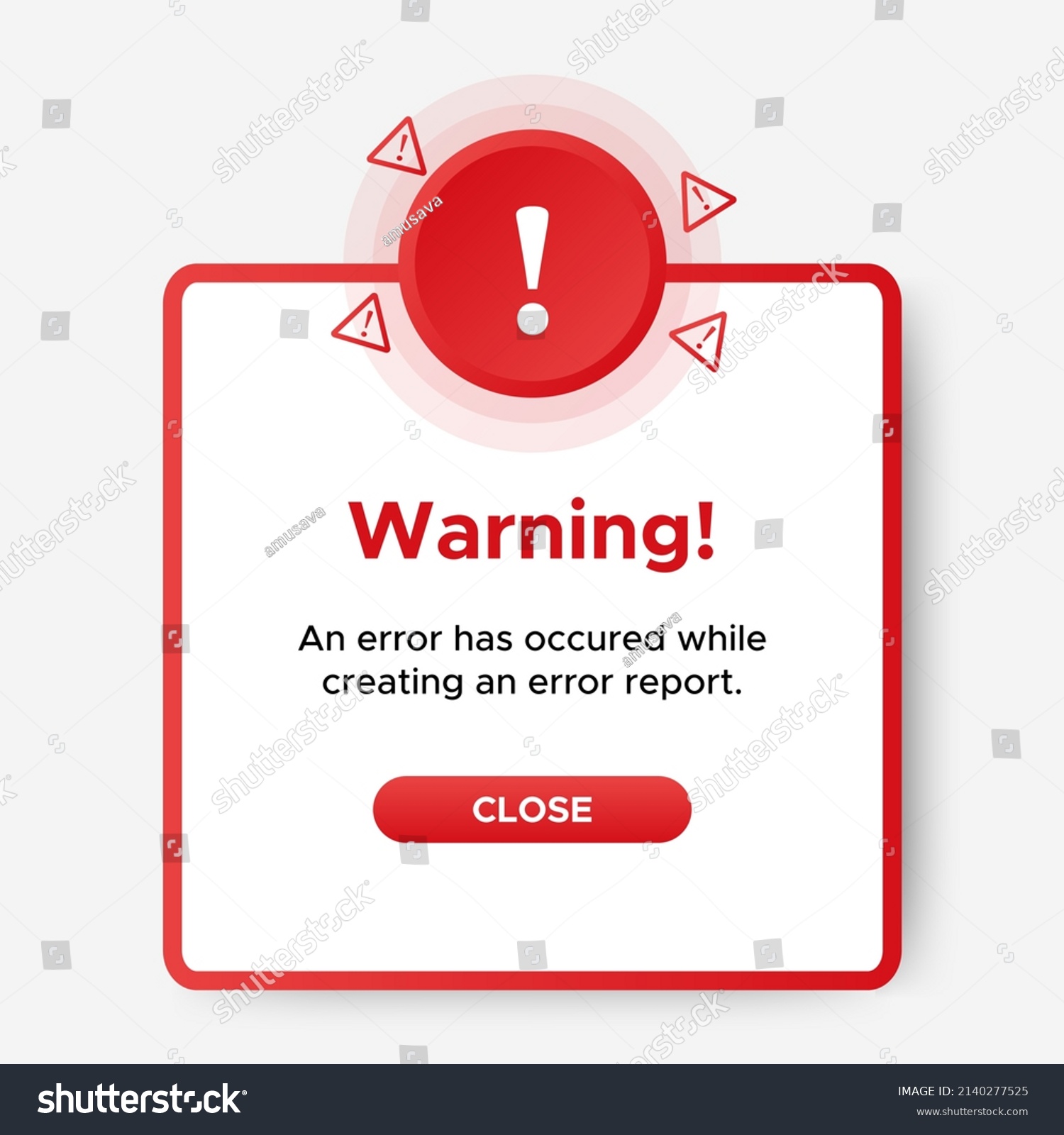 Error Warning Pop Up Banner Design Themes And Royalty Free Stock Vector 2140277525