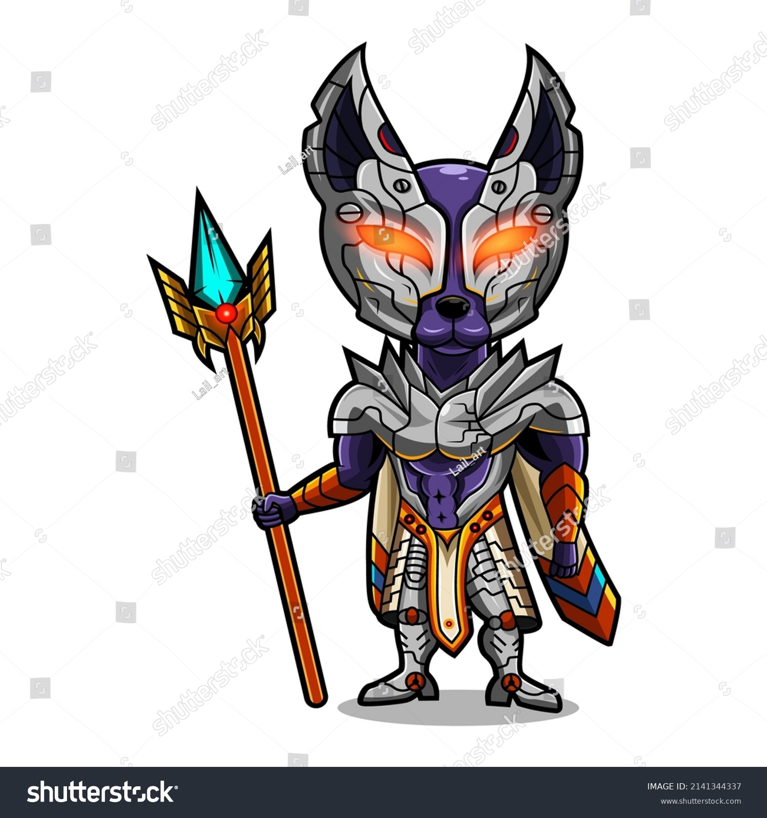 Anubis cyborg mascot logo design - Royalty Free Stock Vector 2141344337 ...