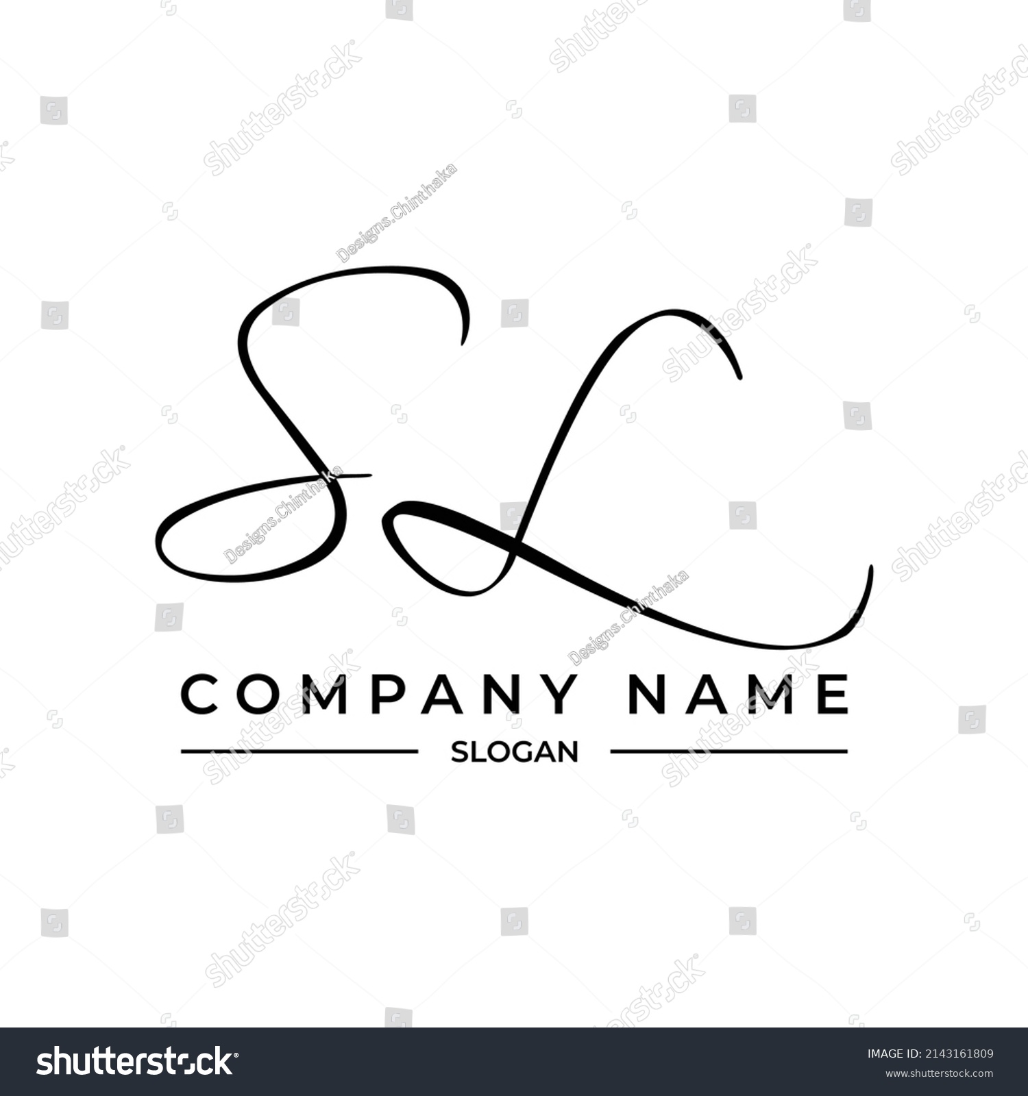 SL letters signature logo, Handwriting logo, - Royalty Free Stock ...
