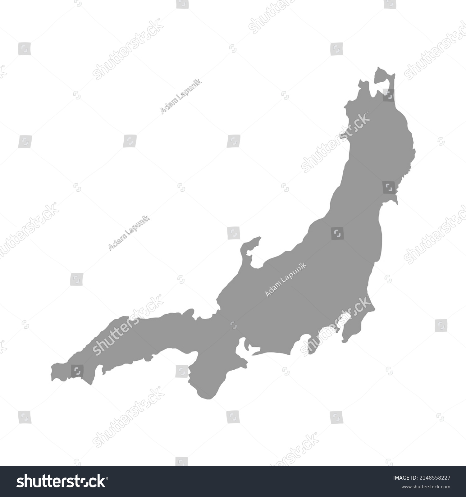 Honshu japan map