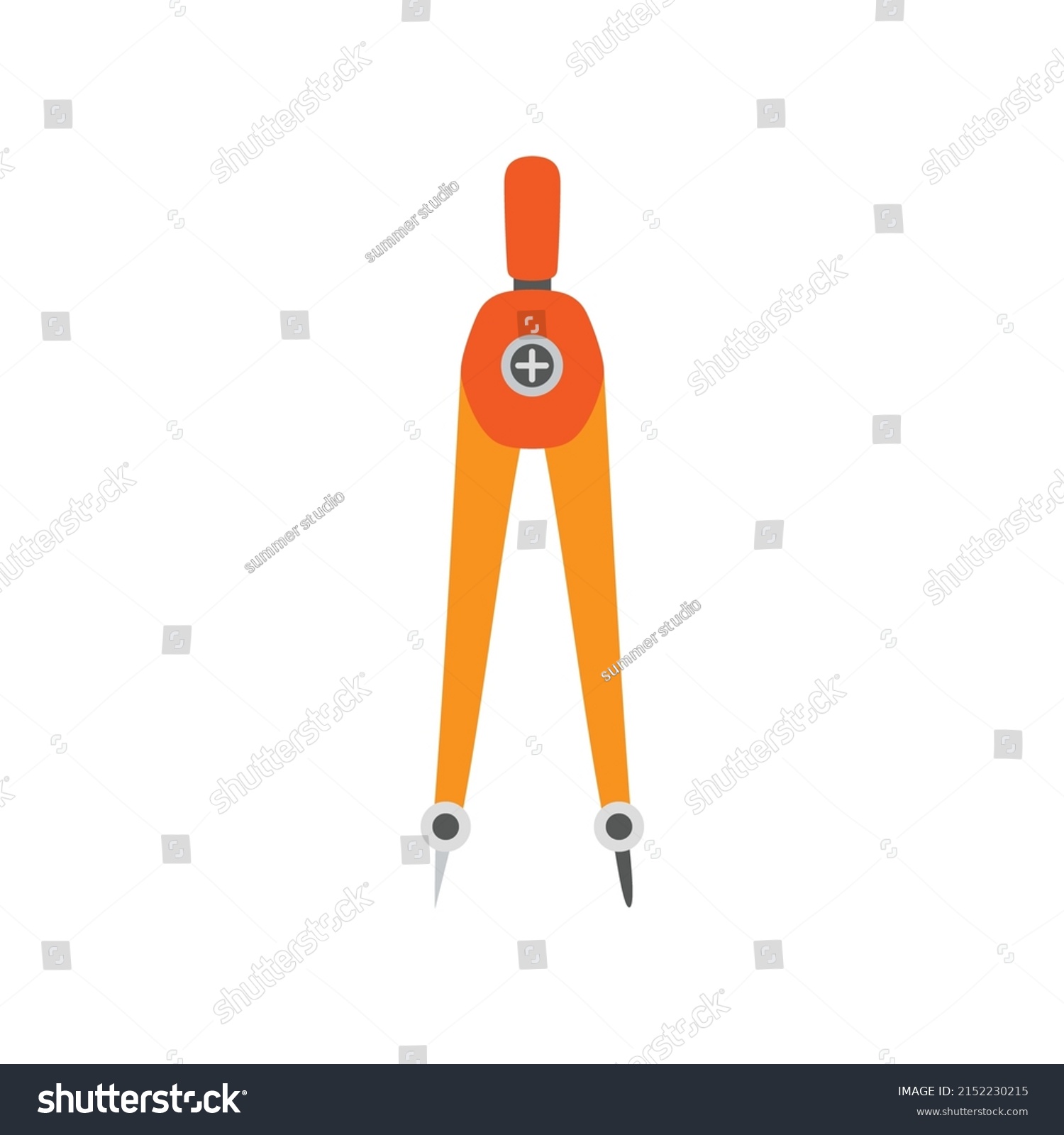 Stationery Compass Divider Icon Isolated On Royalty Free Stock Vector 2152230215