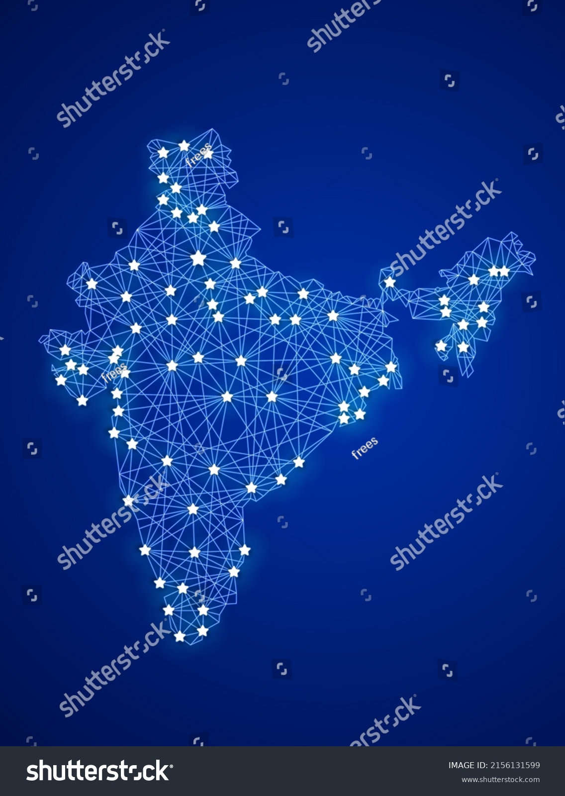 Communication network map of India. Abstract - Royalty Free Stock ...